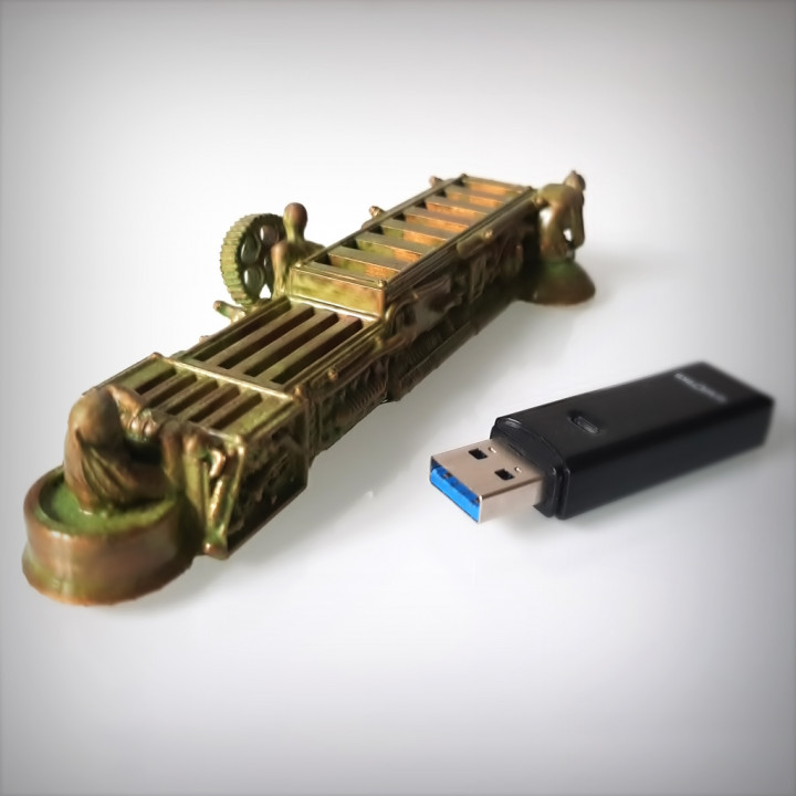 3D Printable Steampunk USB holder. by Alphonse Marcel