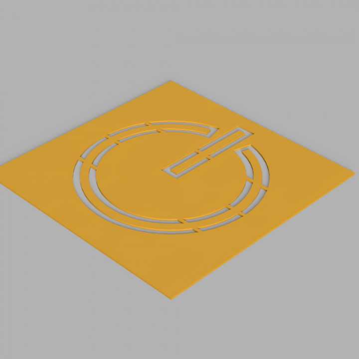 3D Printable Power Symbol Stencil by Sebastiaan Holman