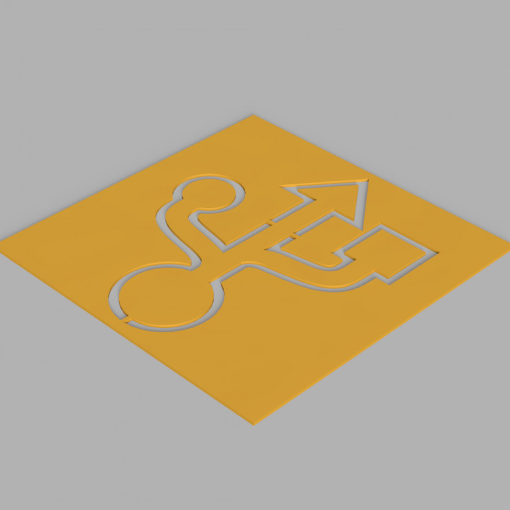 3D Printable USB Symbol Stencil by Sebastiaan Holman