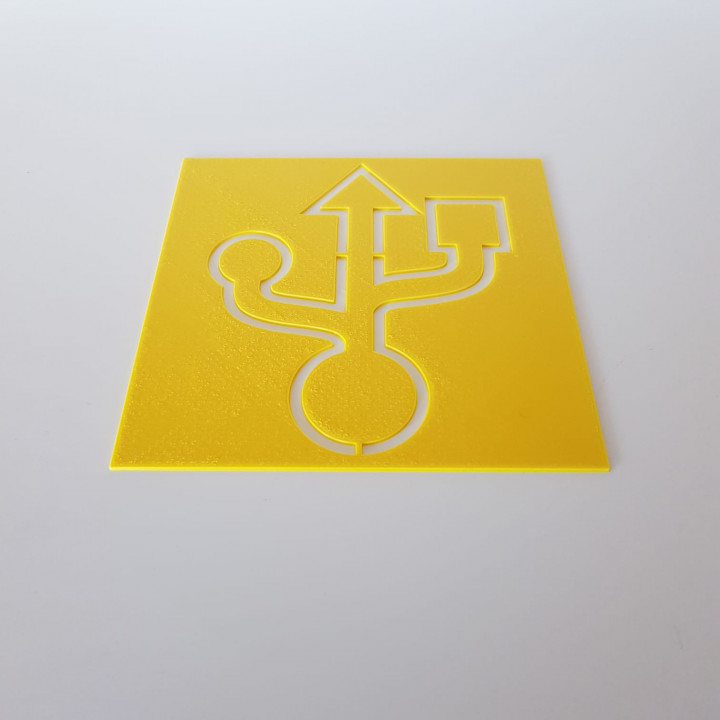 3D Printable USB Symbol Stencil by Sebastiaan Holman