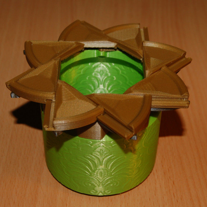 3D Printable Aperture Iris Box by Brien Allison