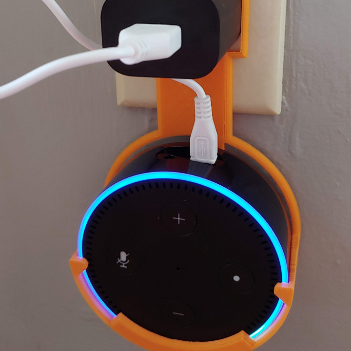3D Printable Echo Dot (2nd generation) Wall Mount by David Smith