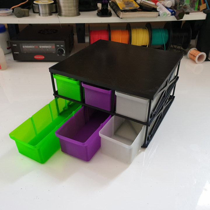 3D Printable Modular Parts Drawers by Brodie Fairhall