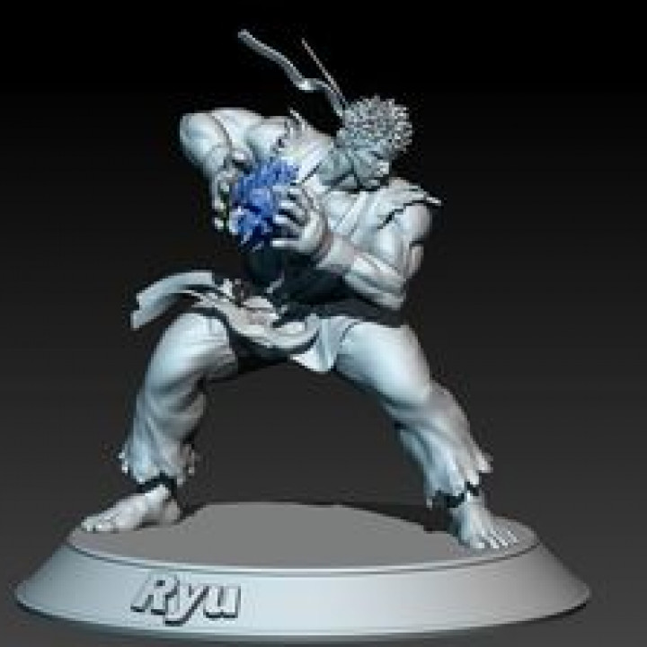 3D Printable Ryu with fire ball by Jaden slyheart