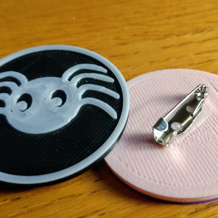 3D Printable Spider badge by spyfox.3d.printing