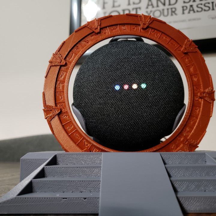 3D Printable StarGate Display for Google home Mini by Dan