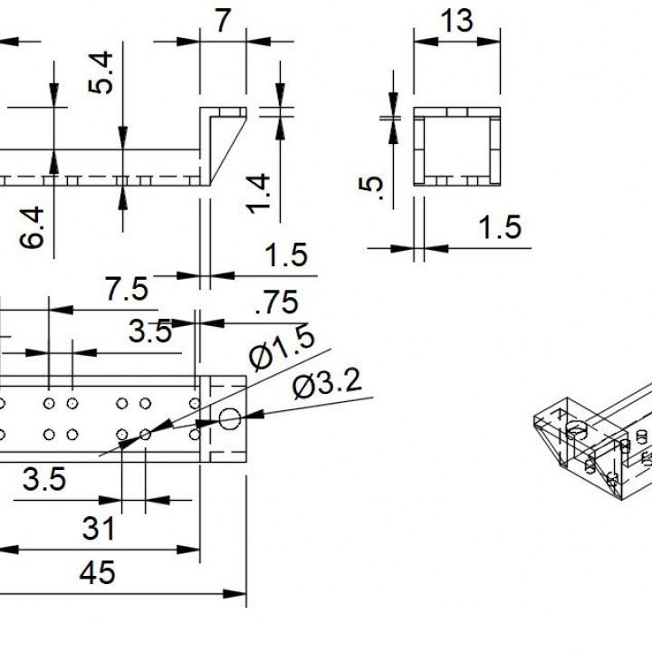 3D Printable Panel microswitch holder by András Soós