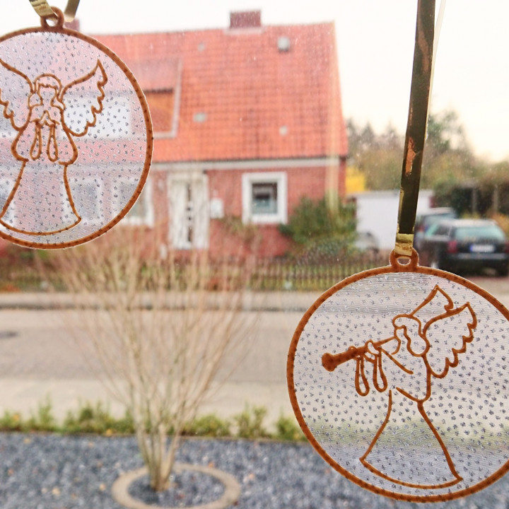 3D Printable Angel Ornaments for your window by DasMia