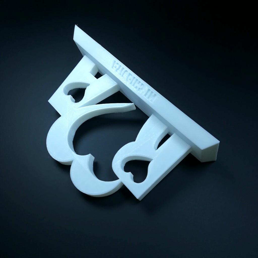 3D Printable Love and Friendship - Initials with base by Daniel D. Guevara