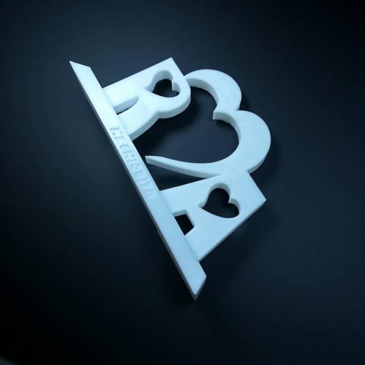 3D Printable Love and Friendship - Initials with base by Daniel D. Guevara