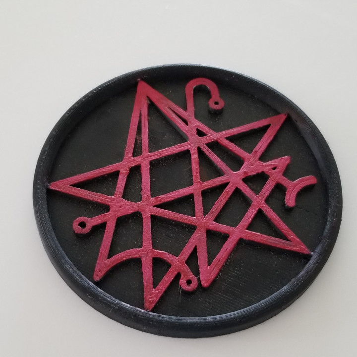 3D Printable Necronomicon Symbol Coaster by Ambient