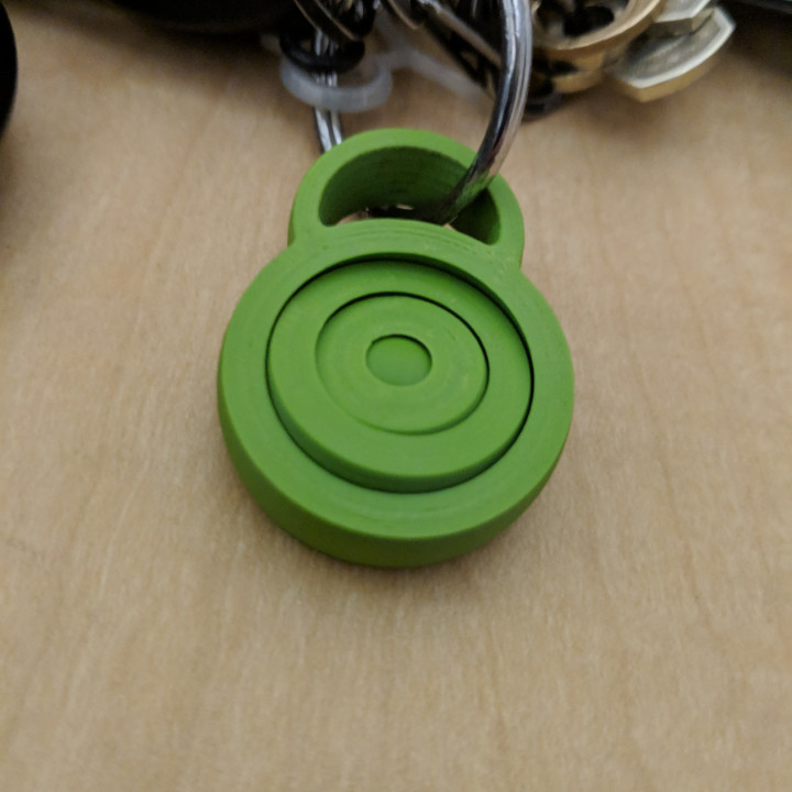 3D Printable .25mm tolerance gyroscope keychain by Eli Jared Fastow