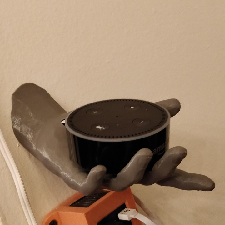 3D Printable Hand of Adam Amazon Dot Mount by Tyler Keller