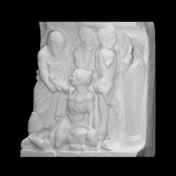 3D Printable Sarcophagus with a scene of pancration by Scan The World