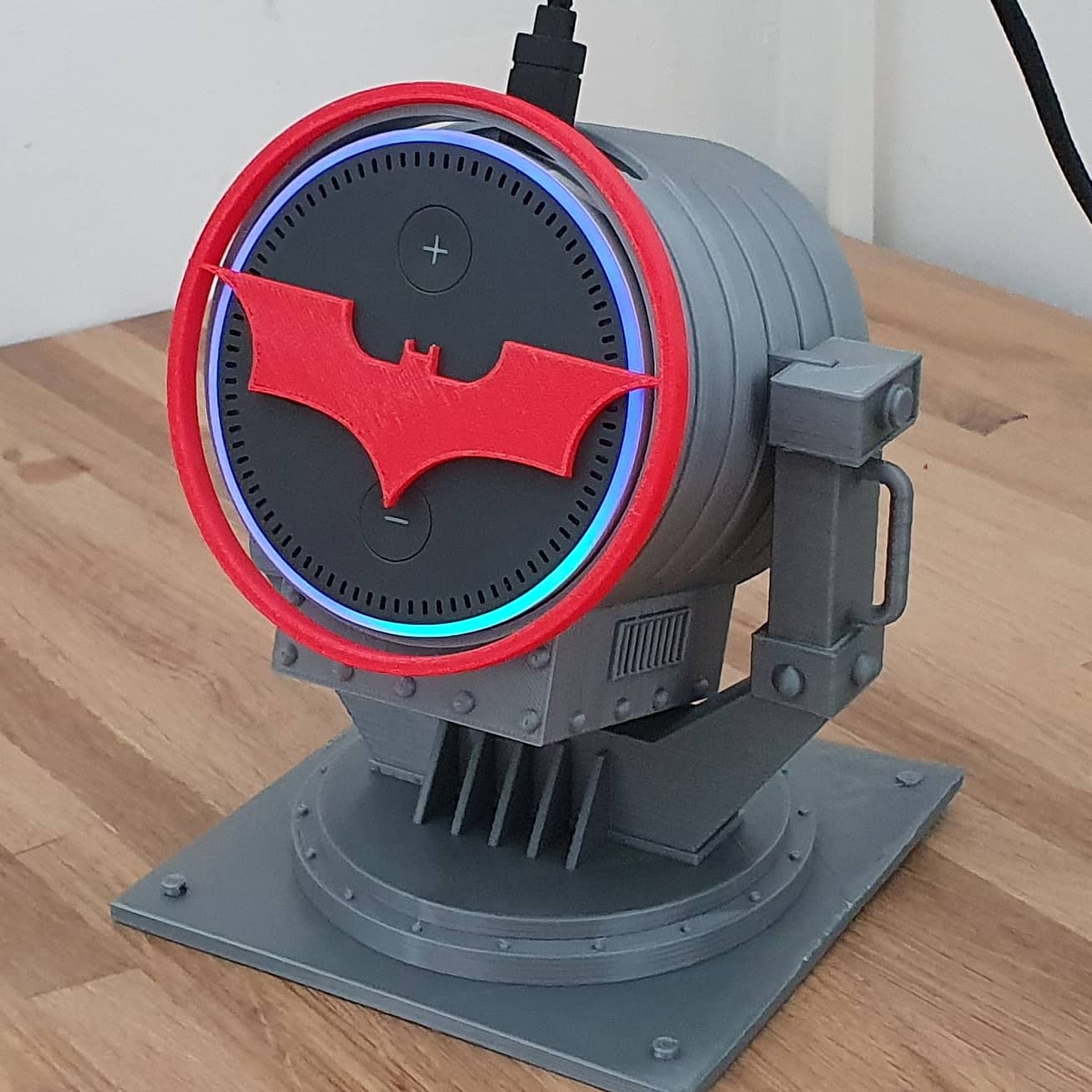 3D Printable echo dot - Bat Signal by Francesco Rosa-Brusin