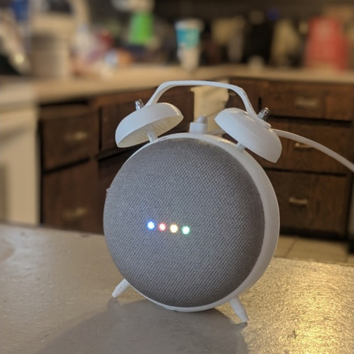 3D Printable Retro Alarm Clock Stand for the Google Home Mini by Thái ...