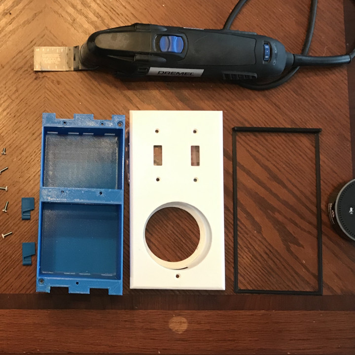 3D Printable Smart Assistant Flush Mount Light Switch Box Assembly ...