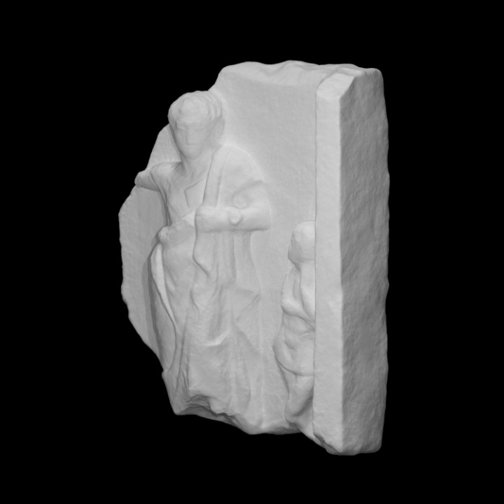 3D Printable Part of a funerary stele with relief by Scan The World