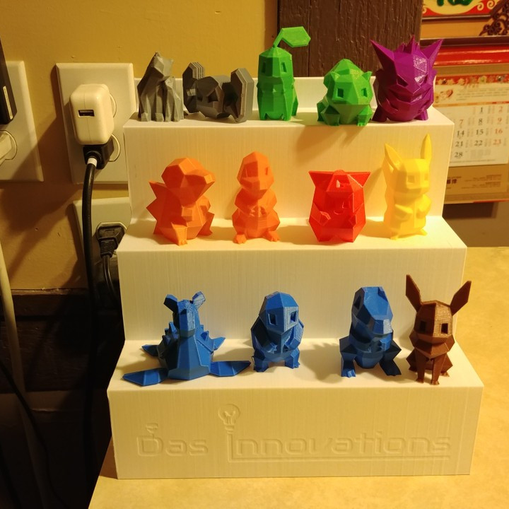 3D Printable Low Poly Pokemon Display Stand by Don Yee