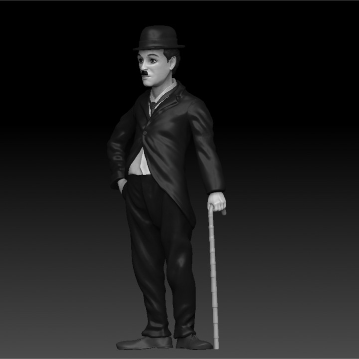 3D Printable Charlie Chaplin - 3D figurine online by iKix My3D