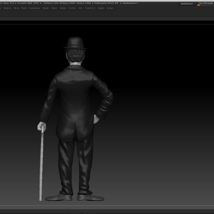 3D Printable Charlie Chaplin - 3D figurine online by iKix My3D