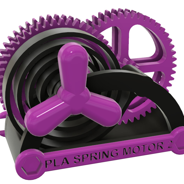 3D Printable PLA Spring Motor Demonstrator 2 by Greg Zumwalt