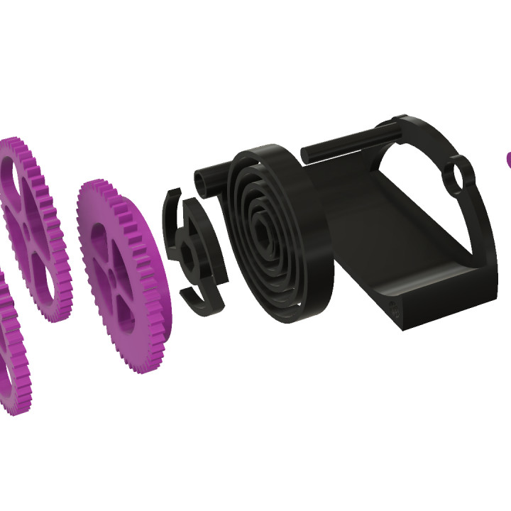 3D Printable PLA Spring Motor Demonstrator 2 by Greg Zumwalt