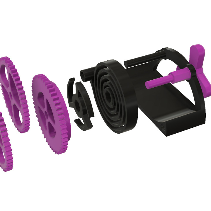 3D Printable PLA Spring Motor Demonstrator 2 by Greg Zumwalt