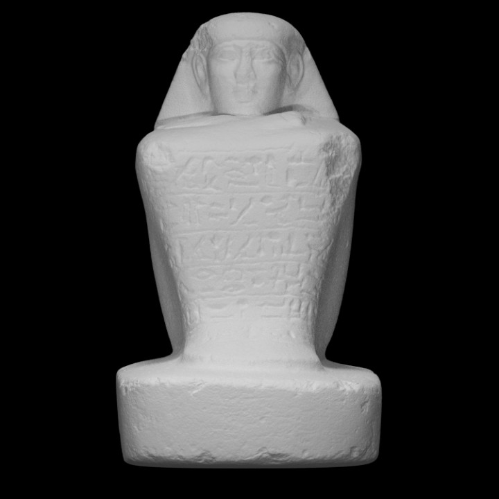 3D Printable Inscribed block statue by Harvard Museum of the Ancient ...