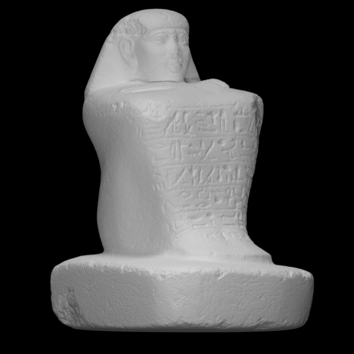 3D Printable Inscribed block statue by Harvard Museum of the Ancient ...