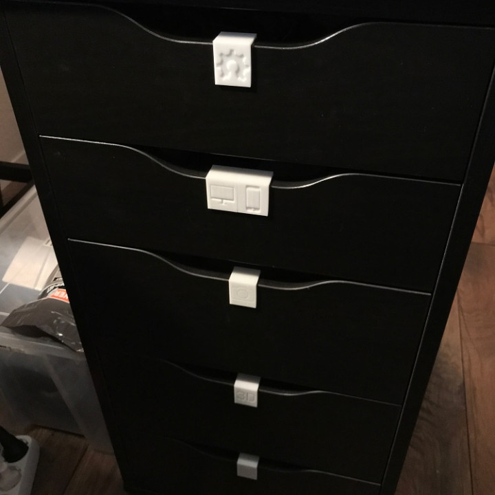 3D Printable IKEA ALEX - Drawer Labels by Jürgen F