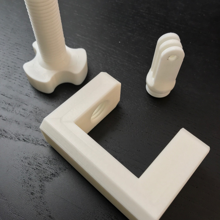 3D Printable C-Clamp with GoPro Mount by Jürgen F