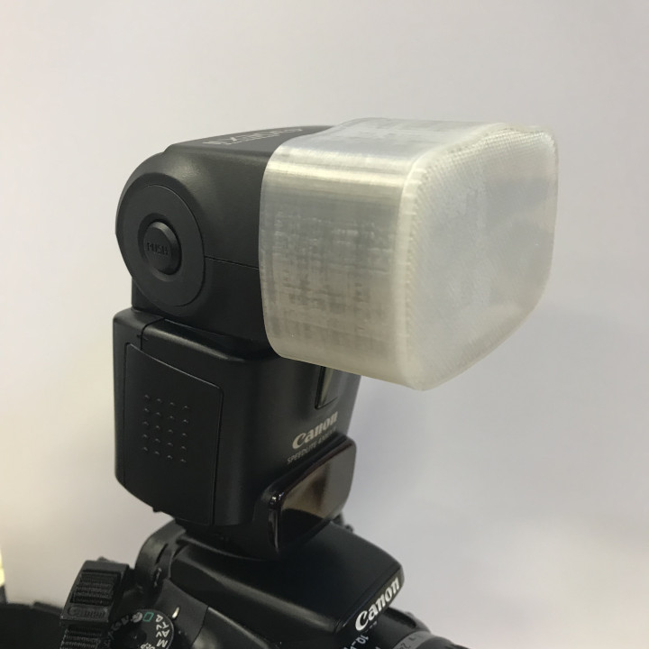 3D Printable Flash diffuser for Canon Speedlite EX II by Lauri Lehtonen
