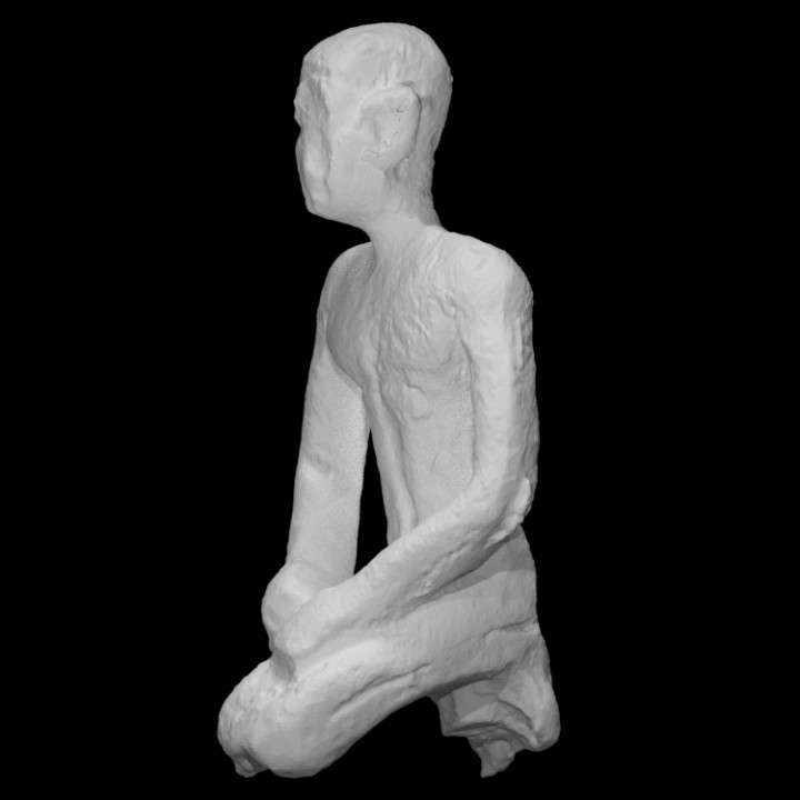 3D Printable Kneeling figure by Harvard Museum of the Ancient Near East