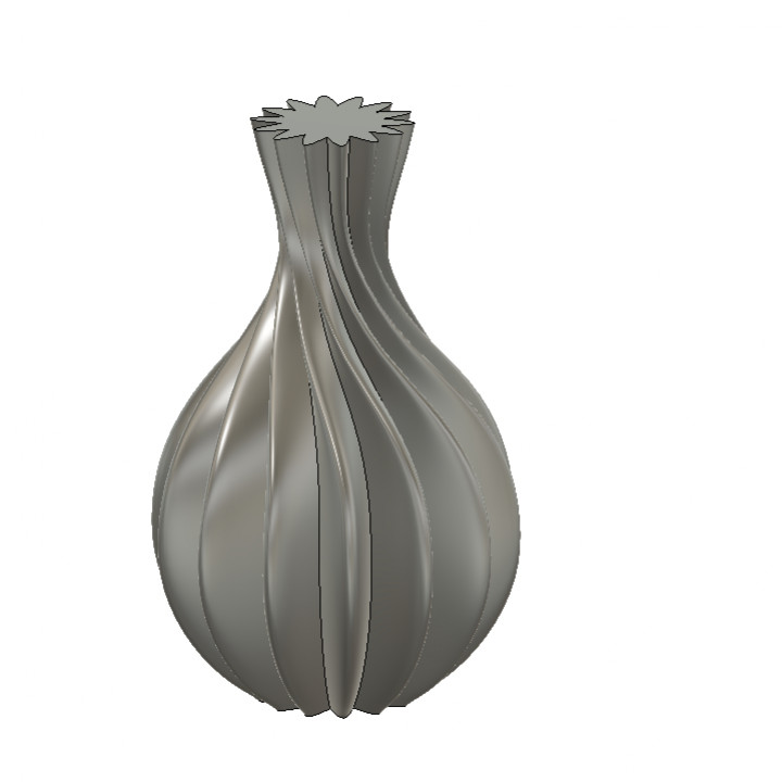 3D Printable wave vase by Maruša Kerpan