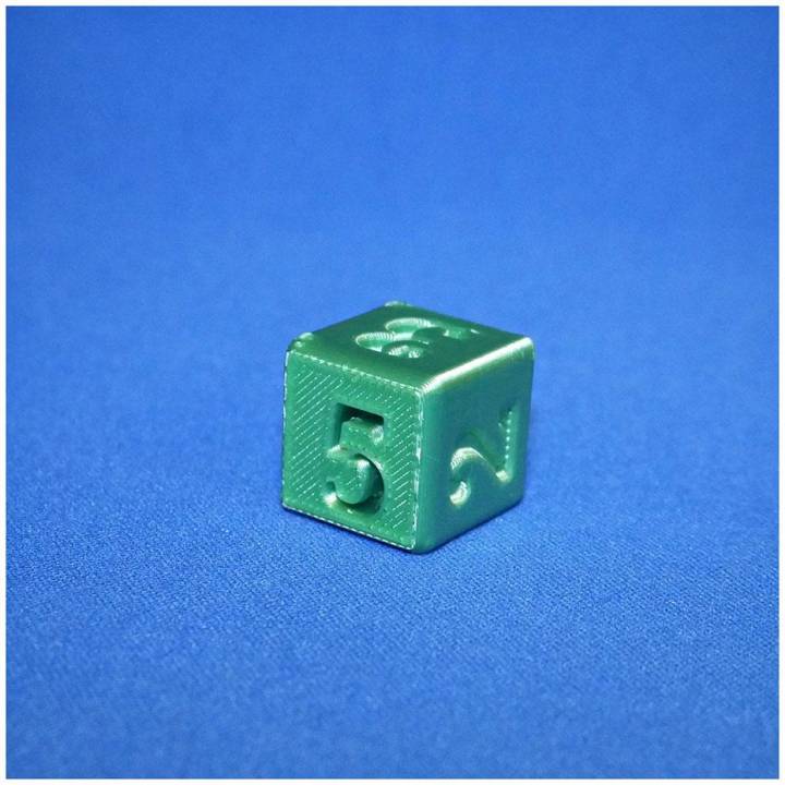 3D Printable 6 sided number dice by Max Hibbetd