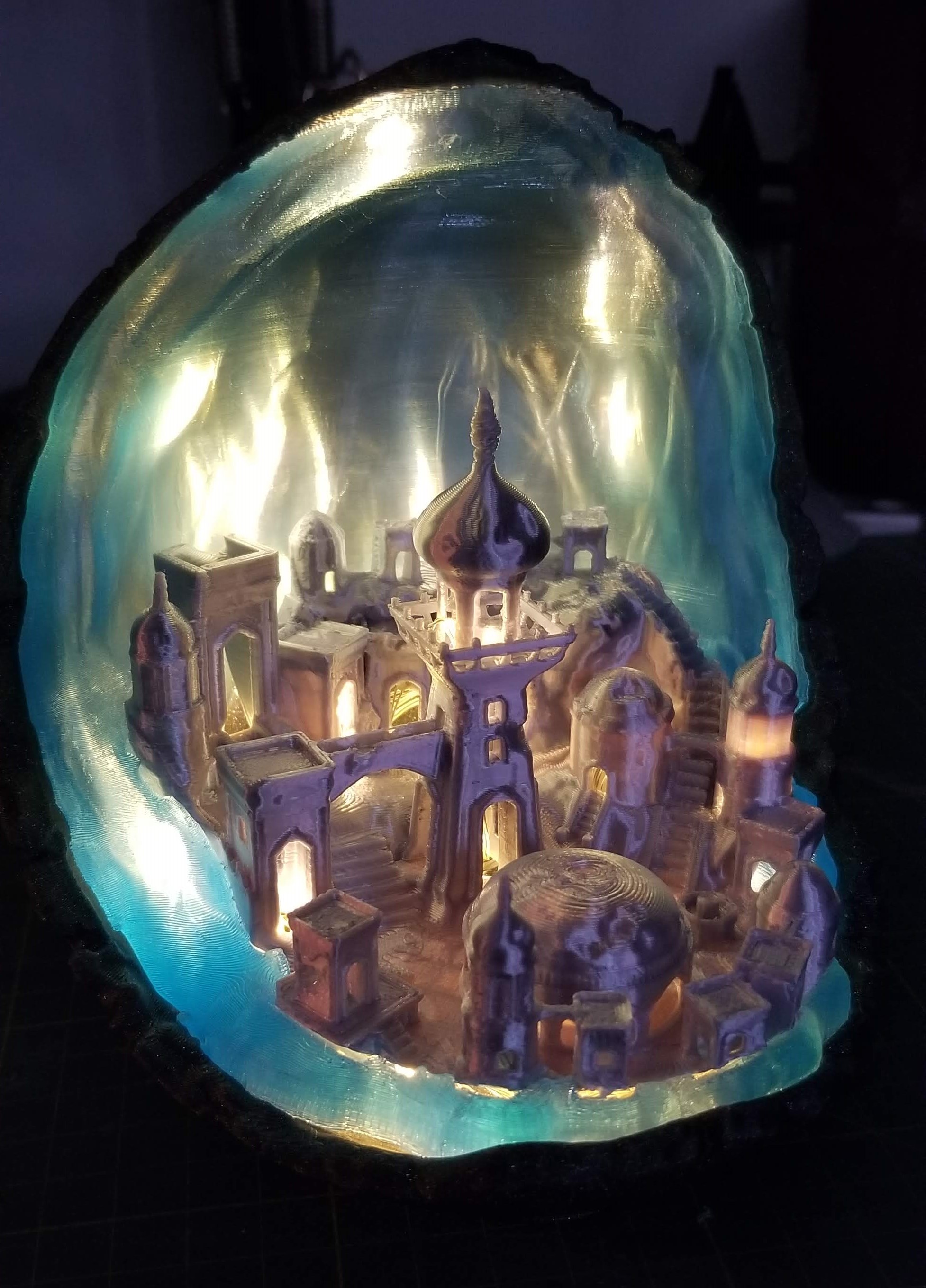 3D Printable Moon City - Multipart lamp edition by Jukka Seppänen