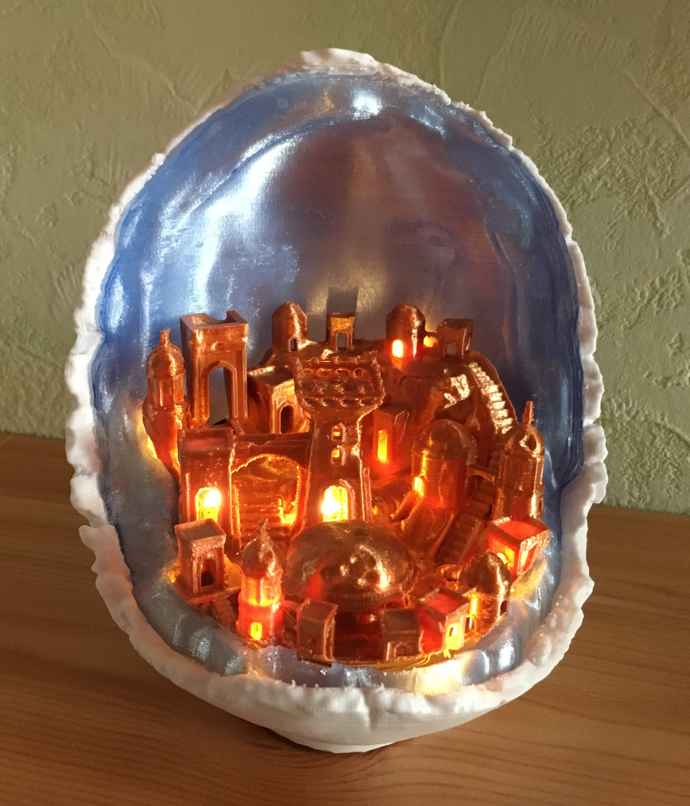 3D Printable Moon City - Multipart lamp edition by Jukka Seppänen