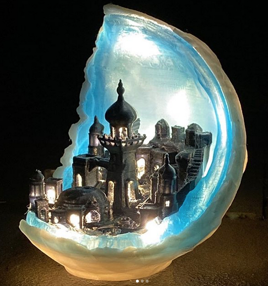 3D Printable Moon City - Multipart lamp edition by Jukka Seppänen
