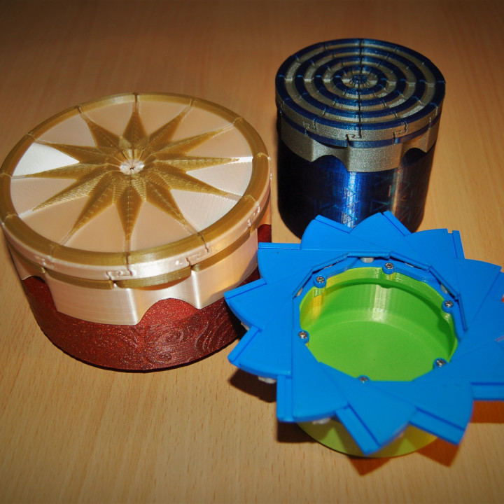 3D Printable 12 Leaf Aperture Iris Box by Brien Allison