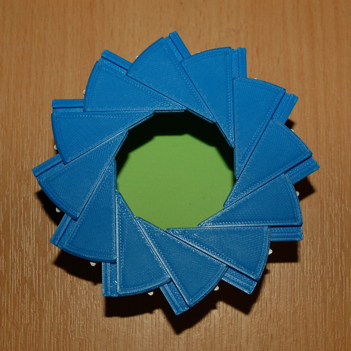 3D Printable 12 Leaf Aperture Iris Box by Brien Allison