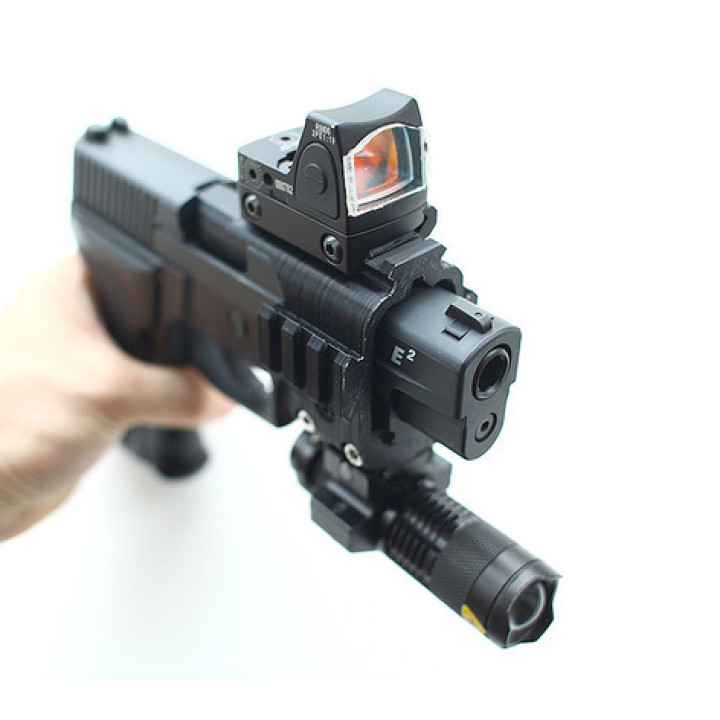 3D Printable hand gun mount simple by Ve Steven