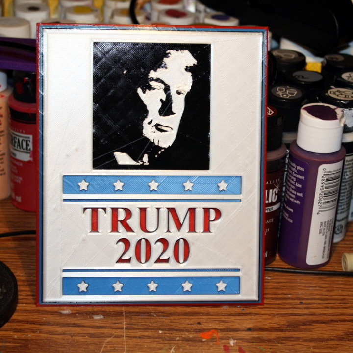 3D Printable Trump 2020 Election Poster by Derek Tombrello