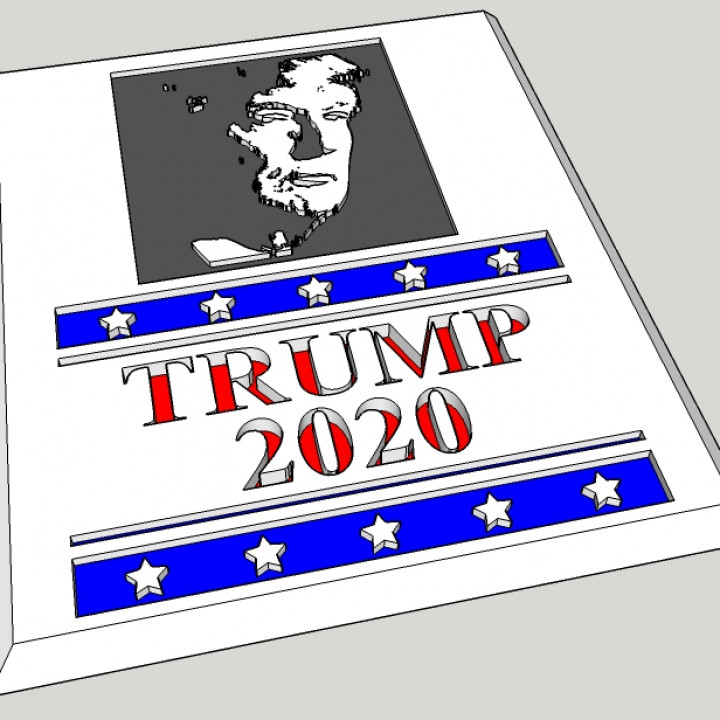 3D Printable Trump 2020 Election Poster by Derek Tombrello