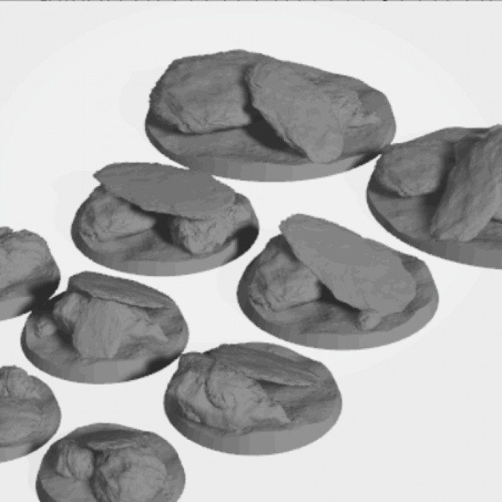 3D Printable Rock & earth miniature bases - Bundle by Eskice Miniature ...