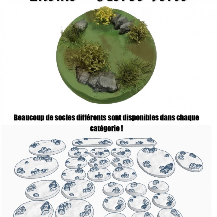 3D Printable Rock & earth miniature bases - Bundle by Eskice Miniature ...