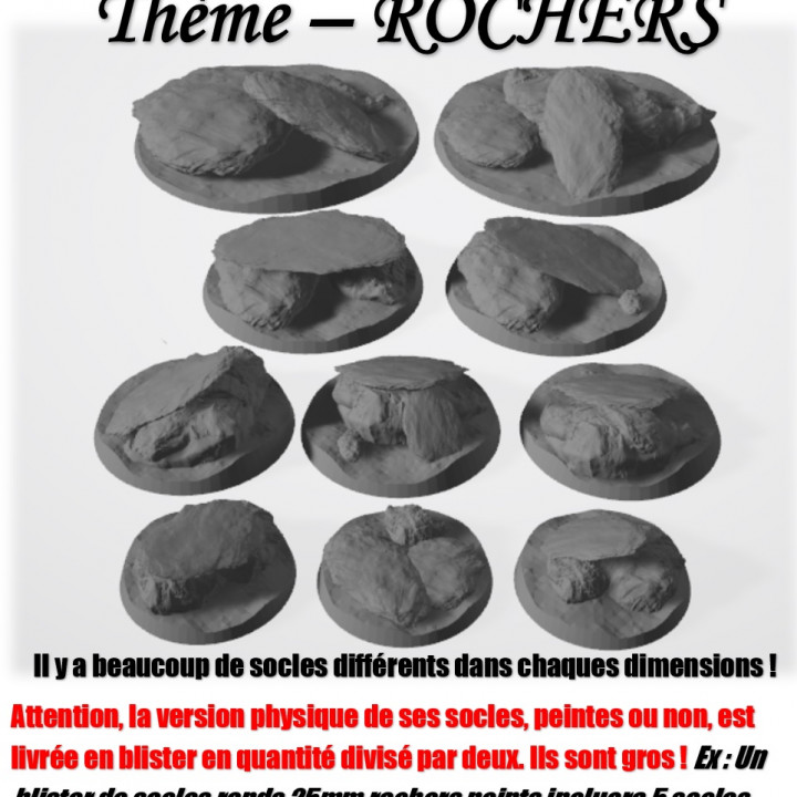 3D Printable Rock & earth miniature bases - Bundle by Eskice Miniature ...