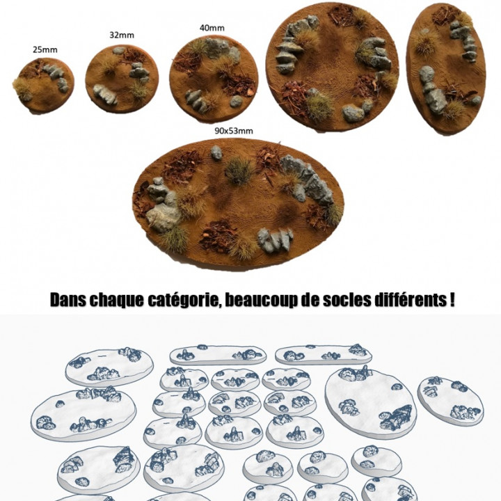 3D Printable Rock & earth miniature bases - Bundle by Eskice Miniature ...