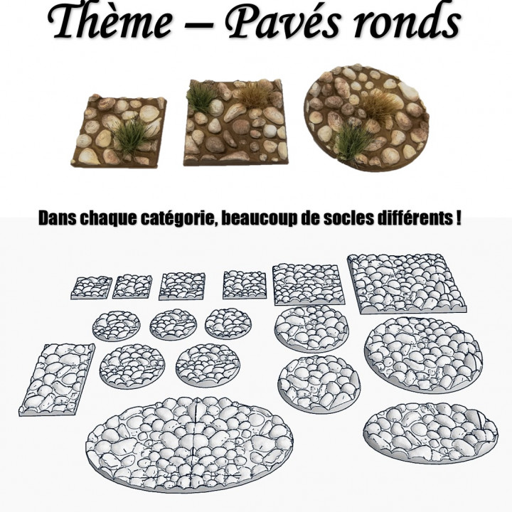 3D Printable Paving stone miniature bases - Bundle by Eskice Miniature ...