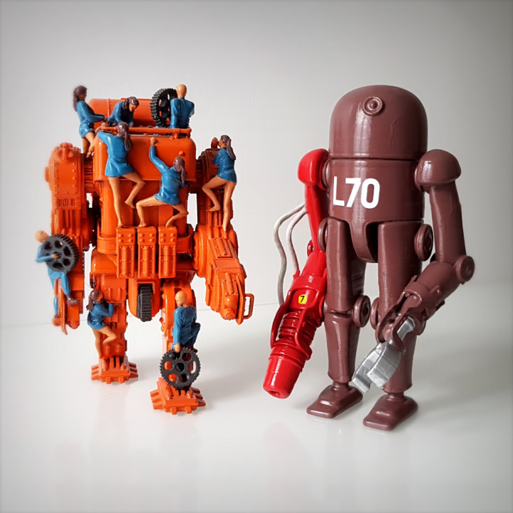 3D Printable Retro-futuristic robots. by Alphonse Marcel